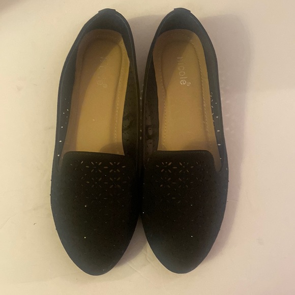Nicole | Shoes | Nicole Laser Cut Black Sparkle Flats Size 7w | Poshmark